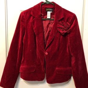 metrostyle | Jackets & Coats | Metro Style Velvet Red Jacket | Poshmark